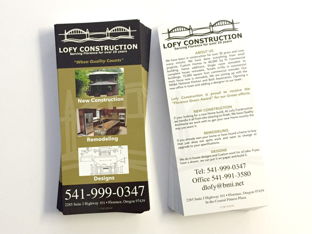 Lofy Construction - Rack Cards - WestCoast Media Group